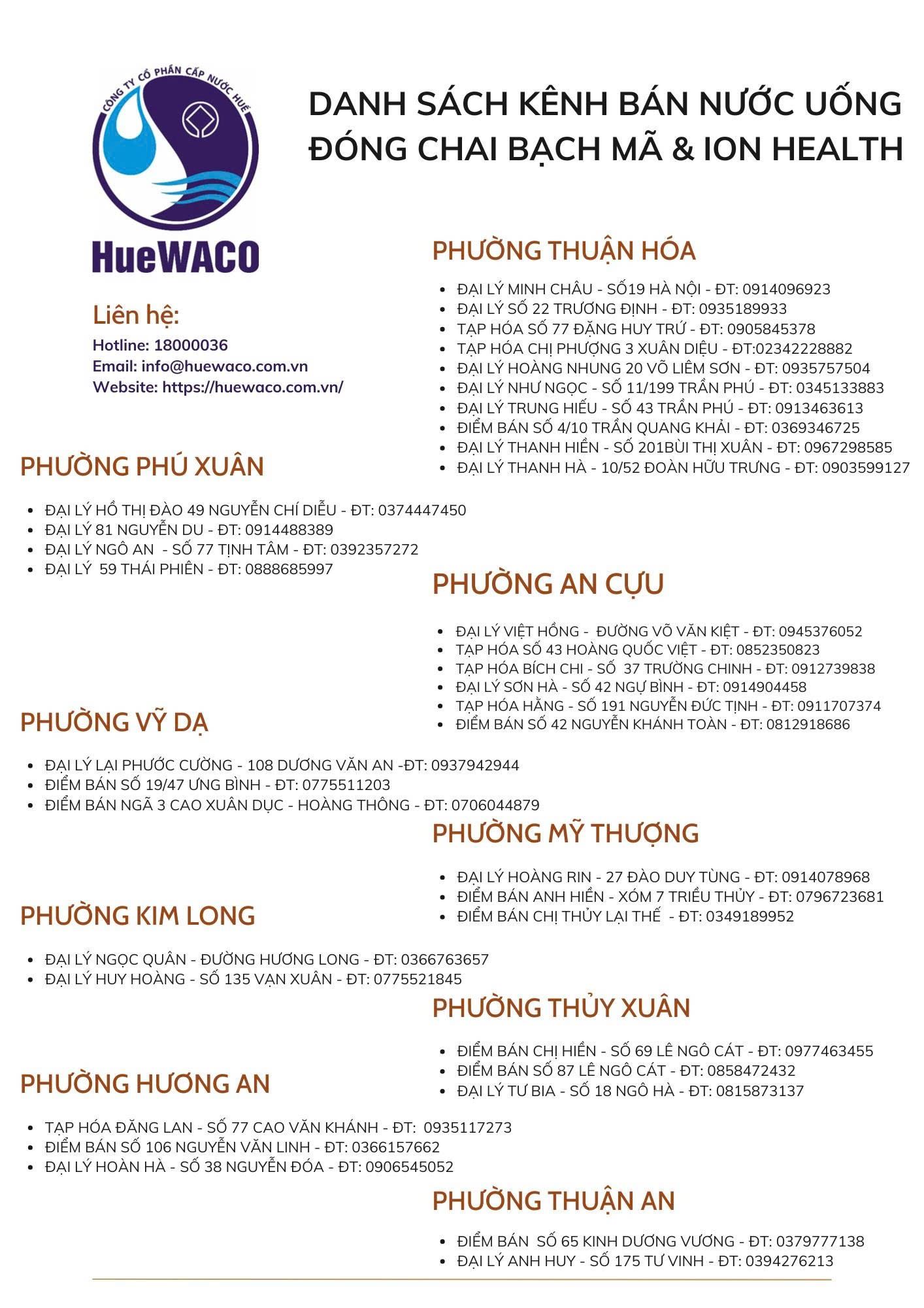 HueWACO - Công ty Cổ phần cấp nước Huế