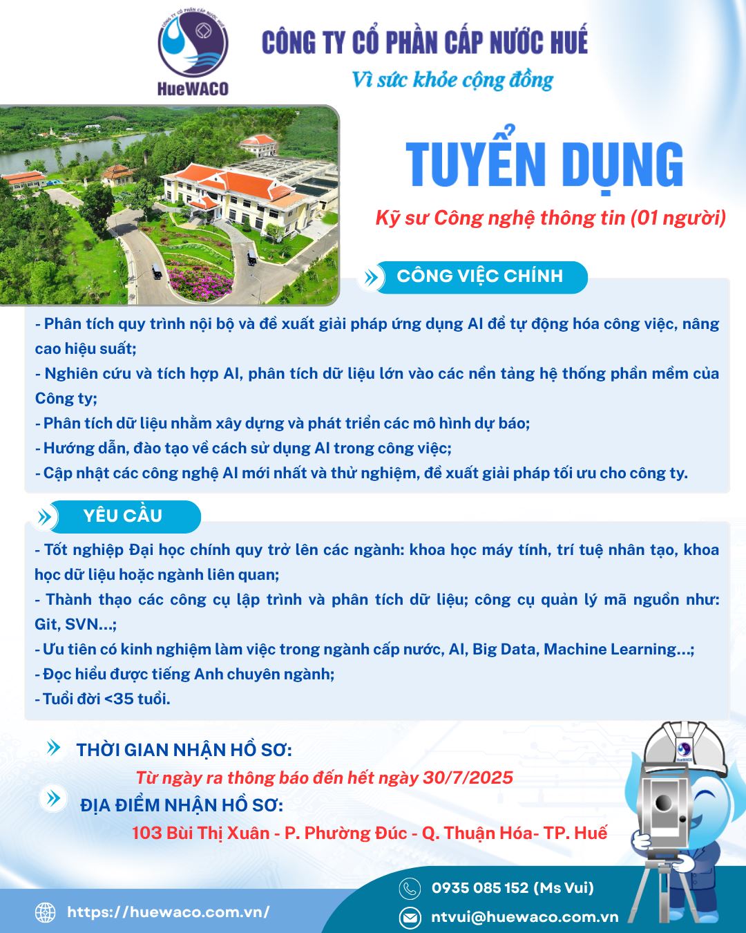 HueWACO - Công ty Cổ phần cấp nước Huế