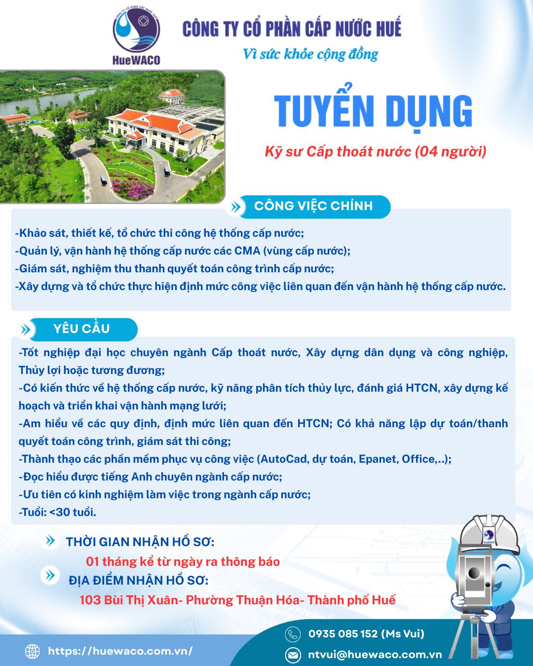 HueWACO - Công ty Cổ phần cấp nước Huế